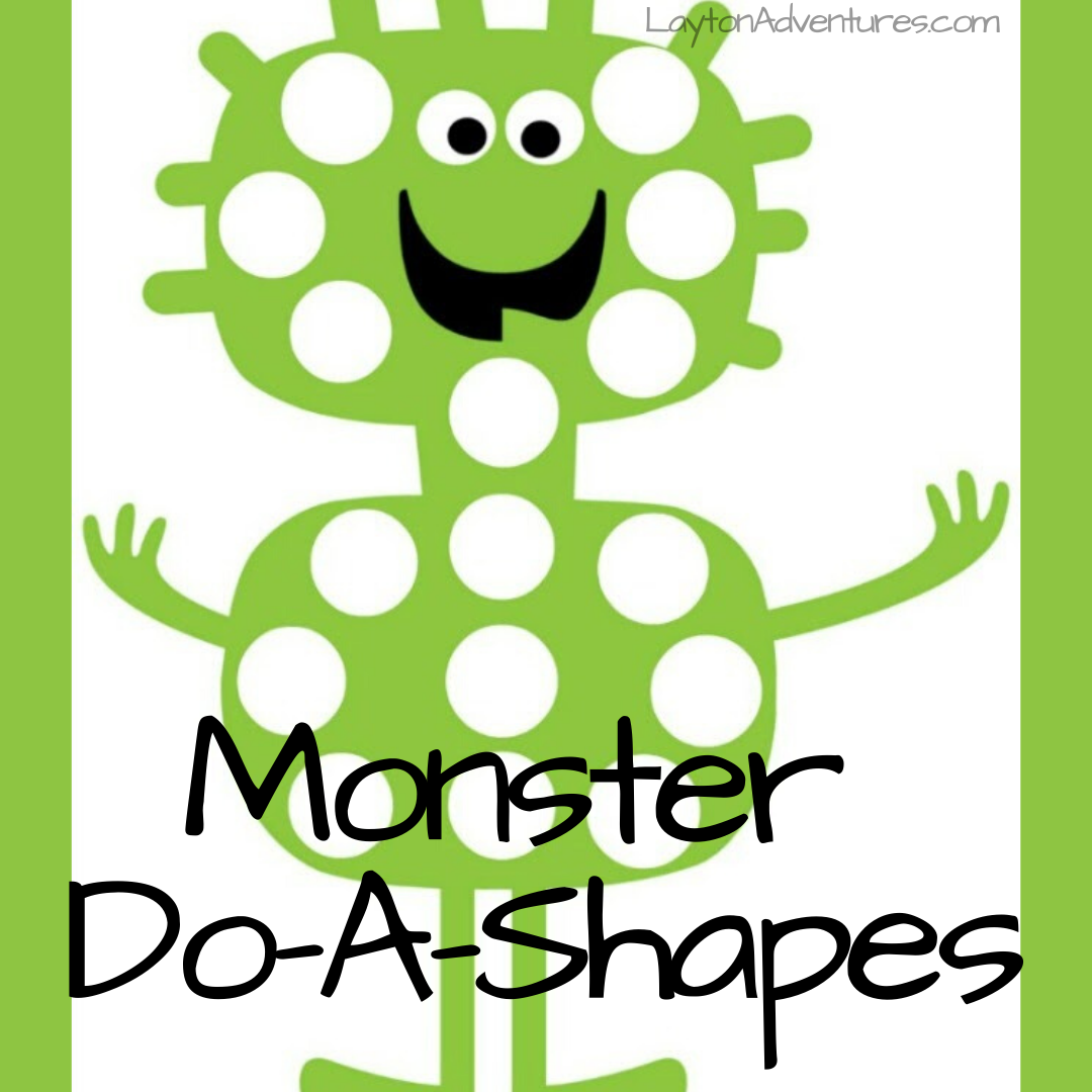 Preschool Monster Do-A-Shapes Printable